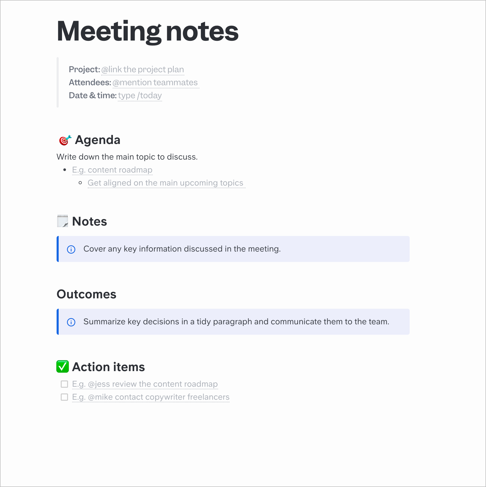 Customizable Meeting Notes Minutes Templates